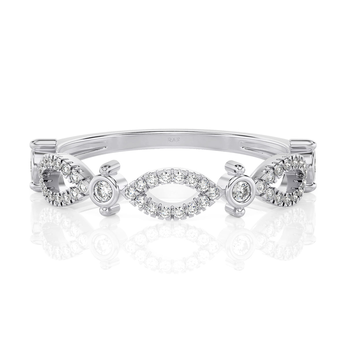 Solid Gold Scalloped Diamond Ring – Raf the Label